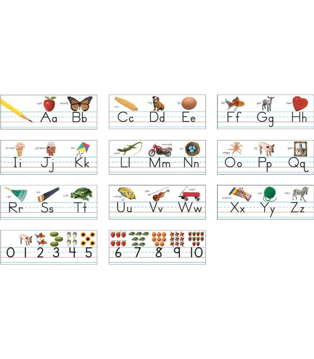 Traditional Manuscript Alphabet with Photographs Bulletin Board Set Gr ...