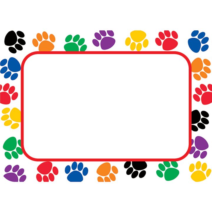 Colorful Paw Prints Name Tags/Labels – Tools 4 Teaching